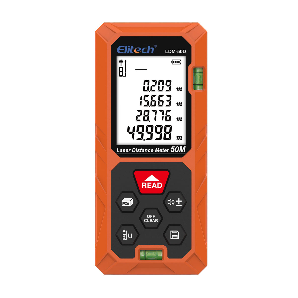 Elitech LDM-50D Laser Distance Meter 165ft, Digital Measure Tool ...
