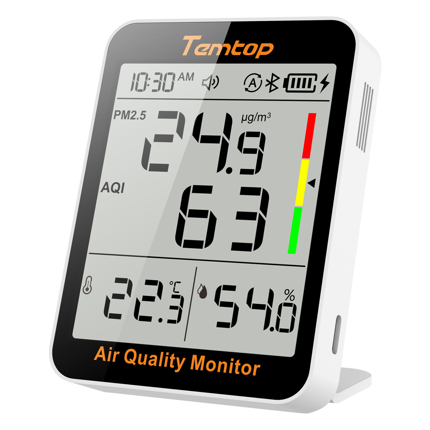 Temtop S1+ Bluetooth IndoorTemperature and Humidity AQI PM2.5 Monitor ...