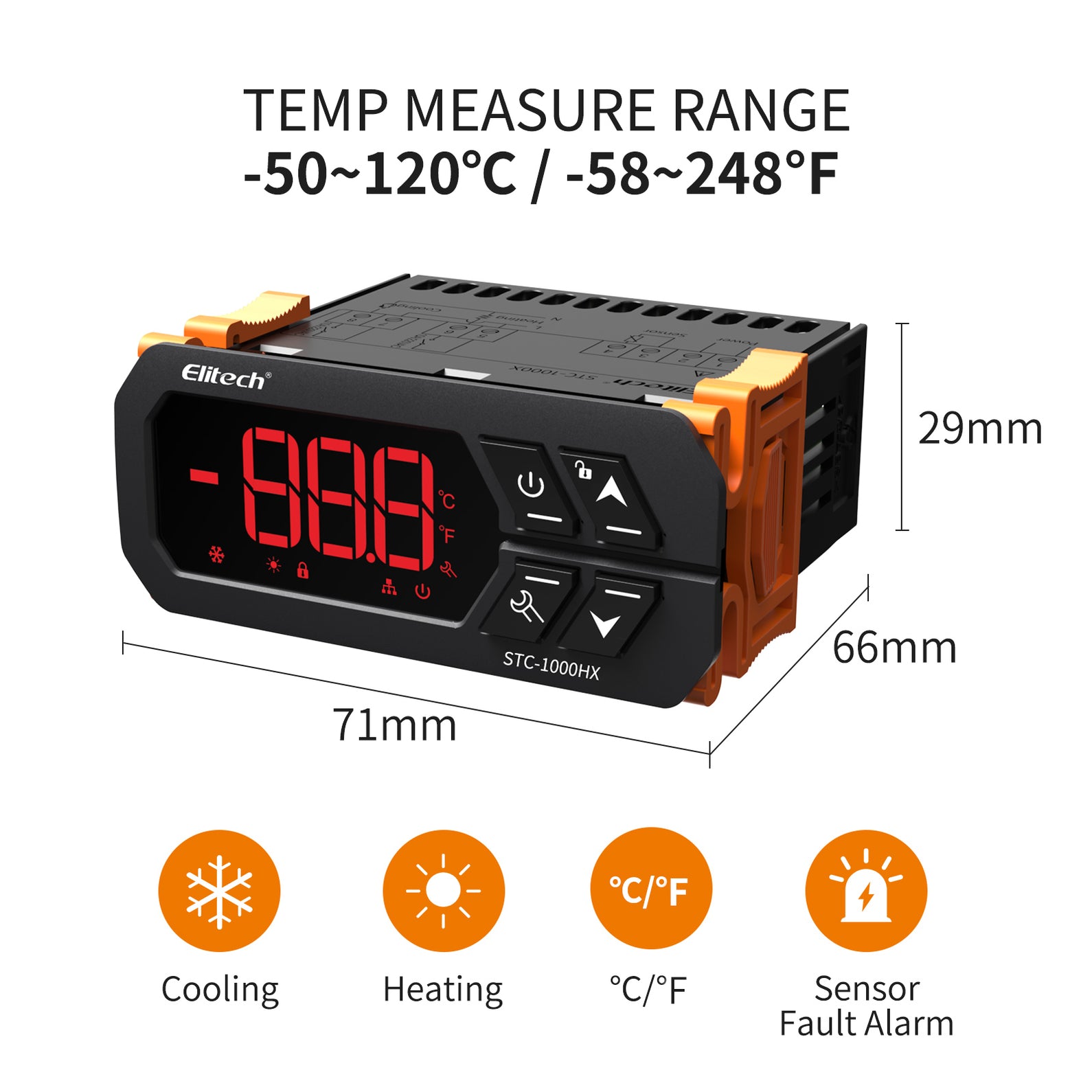 Elitech STC-1000HX Temperature Controller Thermostat, Upgrade STC-1000 ...