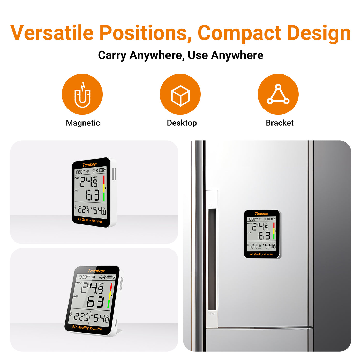 Temtop S1+ Bluetooth IndoorTemperature and Humidity AQI PM2.5 Monitor ...