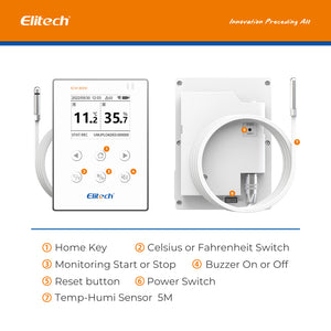 Elitech RCW-800W-THE Wireless Temperature & Humidity Data Logger ...