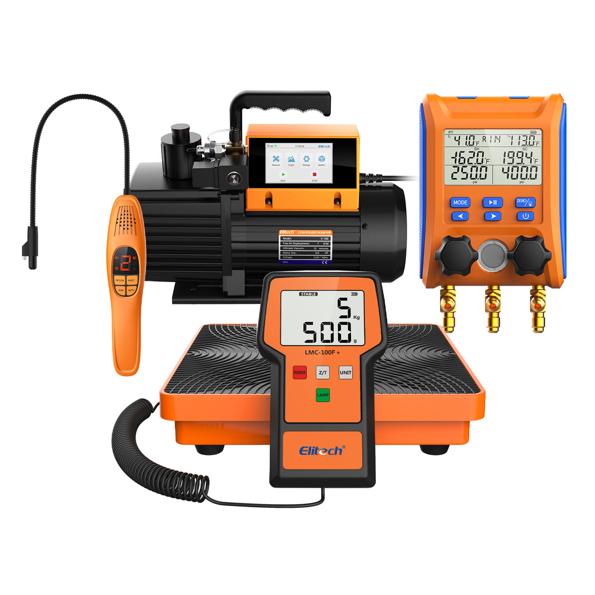 Elitech HVAC Tools Set LD-100+ Leak Detector LMC-100F+ Refrigerant ...