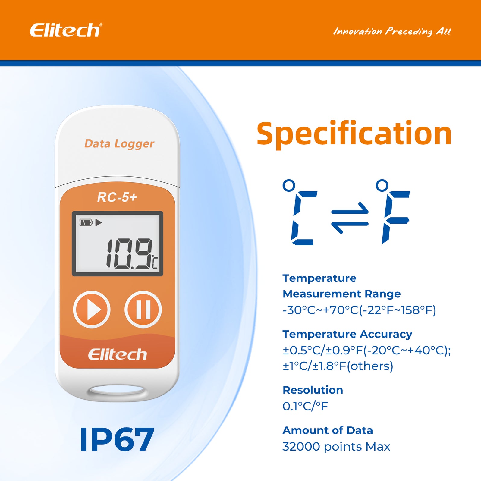 Elitech RC-5+ USB Real Time Temperature Data Logger - Elitech UK ...