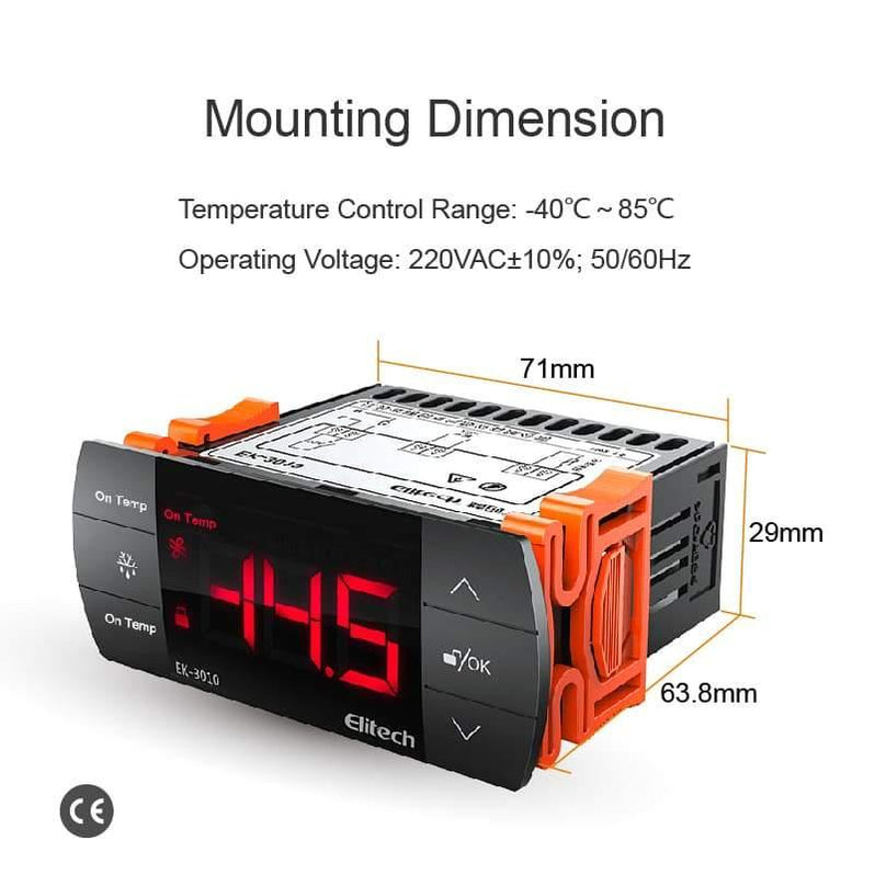 Elitech EK-3010 Touch KeyTemperature Controller Heating or Cooling Mode ...