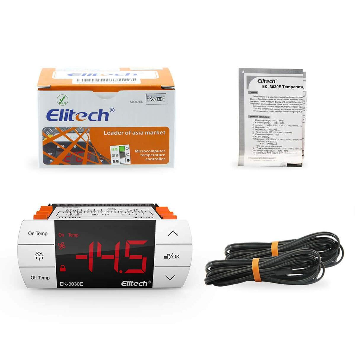 Elitech EK-3030E Wireless Temperature Controller 220V Heat or Cool ...