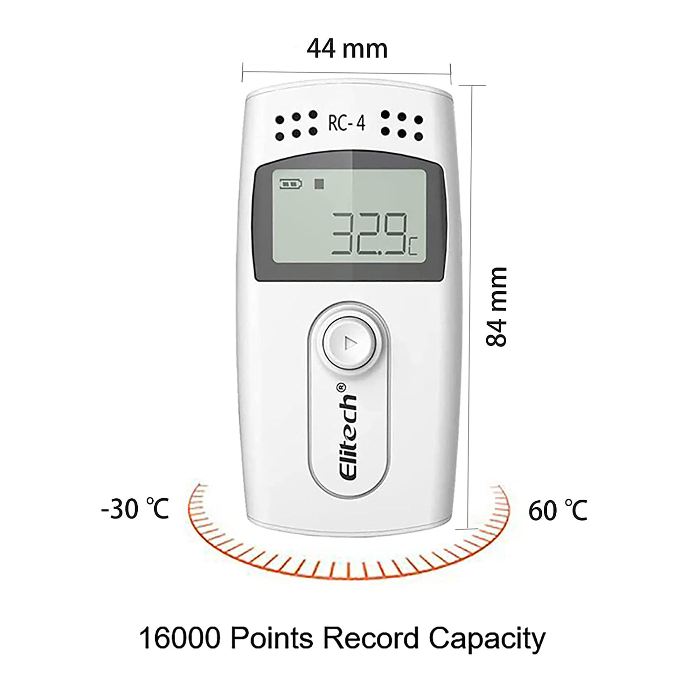 Elitech RC-4 Temperature Data Logger Recorder Multi-Use External Probe ...