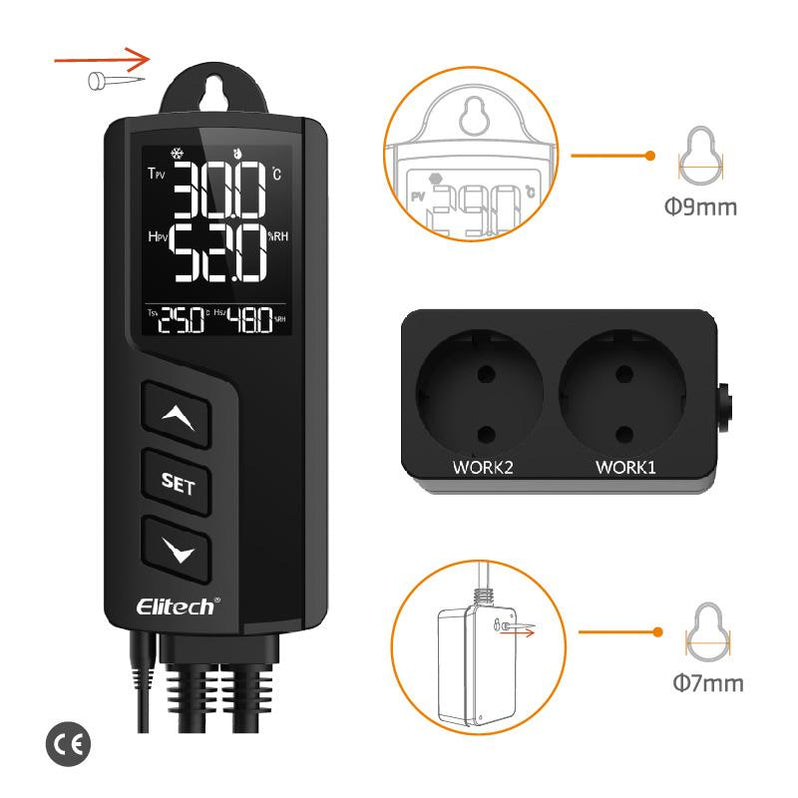Elitech STC-1000Pro TH Temperature and Humidity Controller, Plug&Play ...